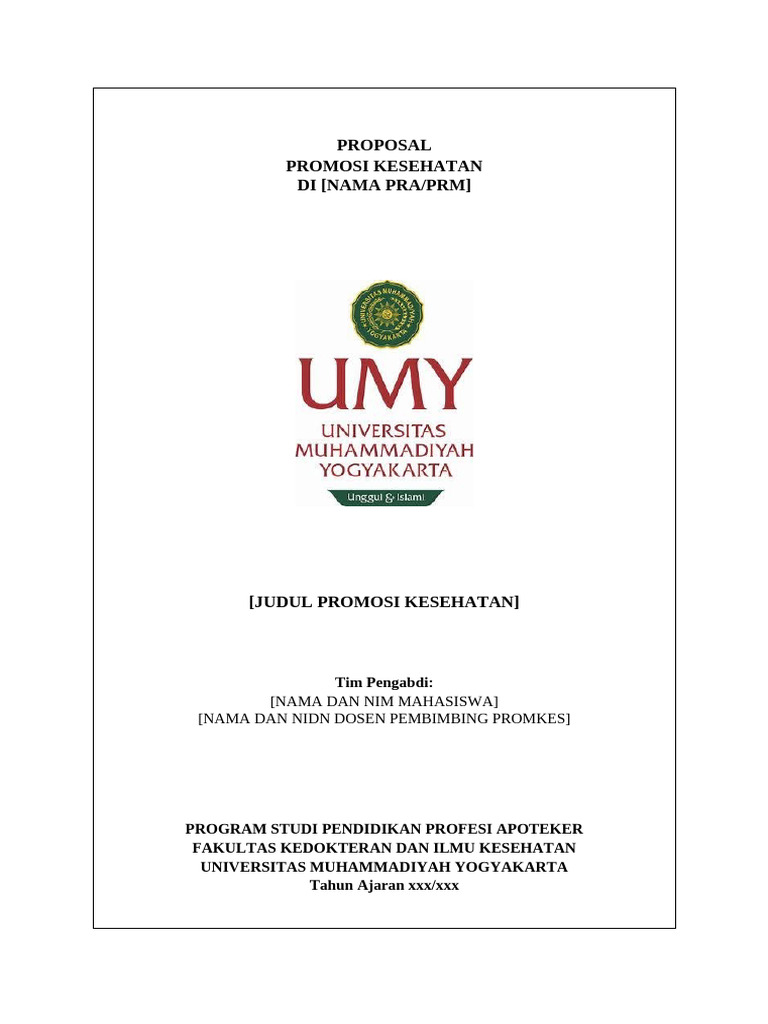 Template-Proposal-Promosi-Kesehatan-PSPPA-UMY | PDF