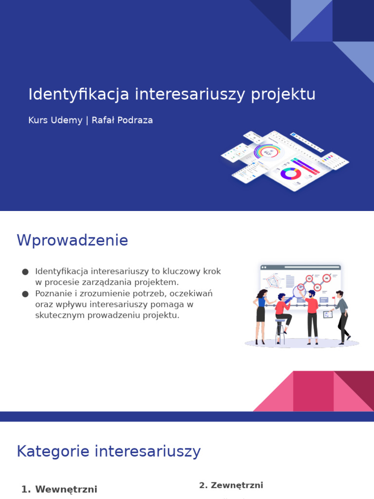 Identyfikacja Interesariuszy Projektu: Kurs Udemy - Rafał Podraza | PDF