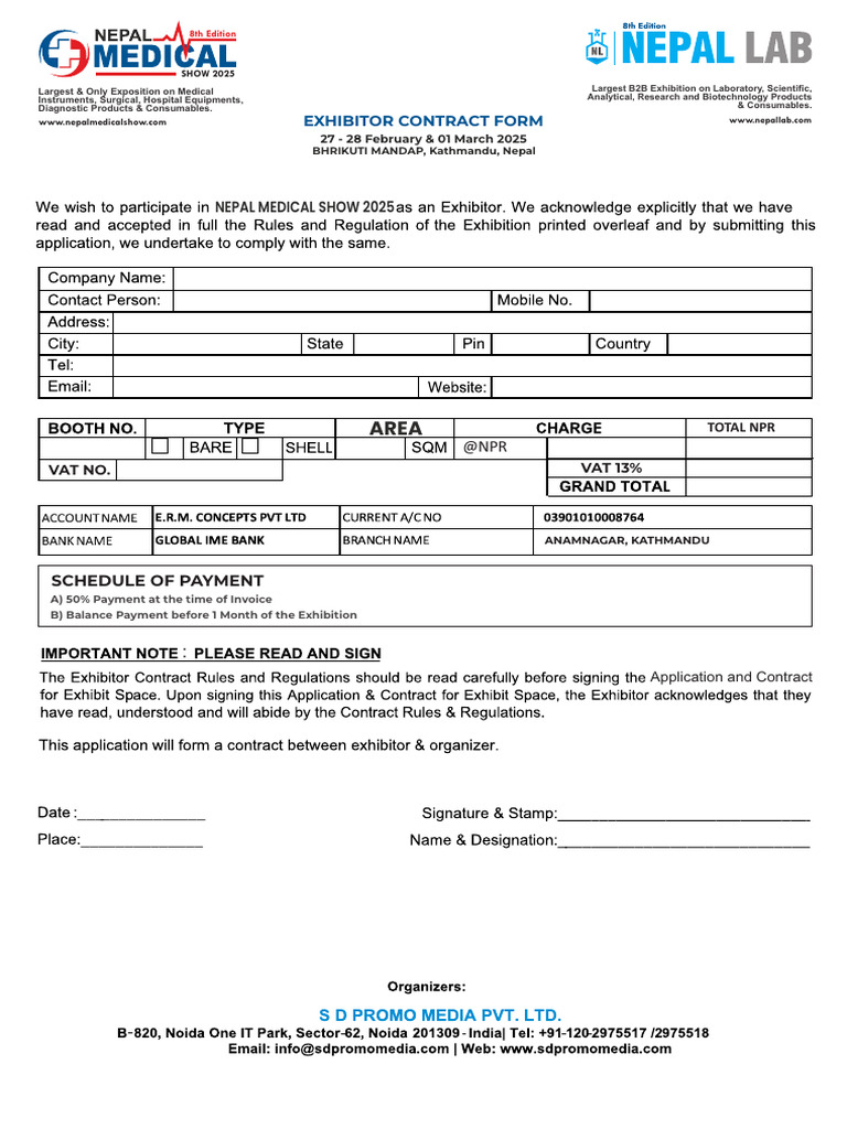 Nepali Contract Form 2025 | PDF