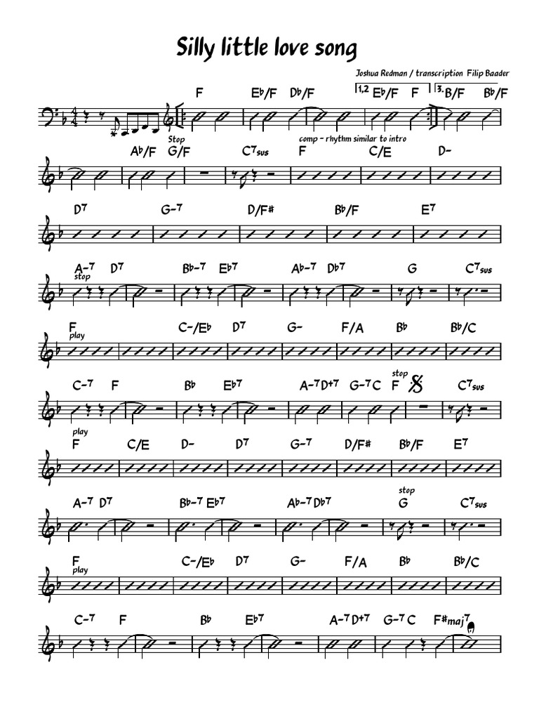 Silly Little Love Song Lead Sheet | PDF