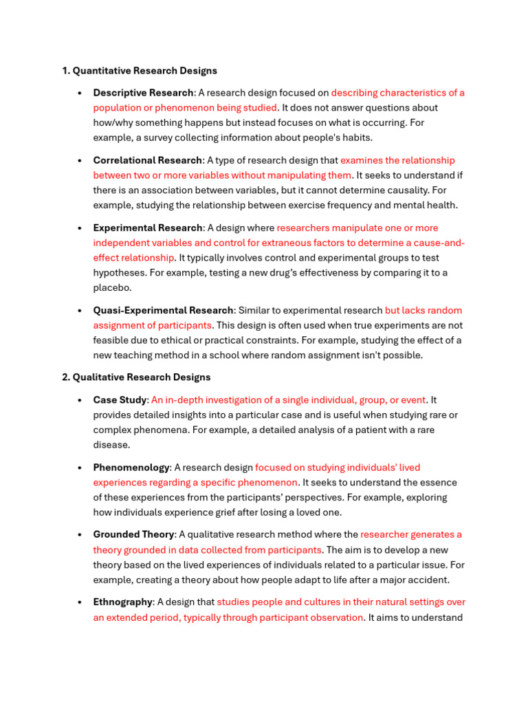 research design | PDF | Experiment | Quantitative Research