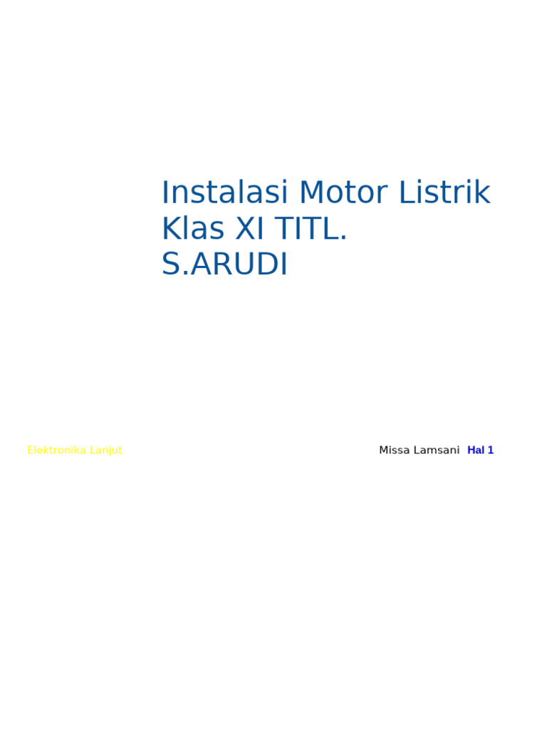 MATERI 3 Motor Listrik | PDF