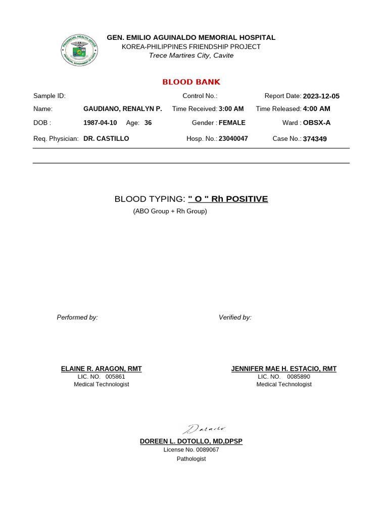 Blood Typing - 12-5-2023 | PDF | Medicine | Clinical Medicine