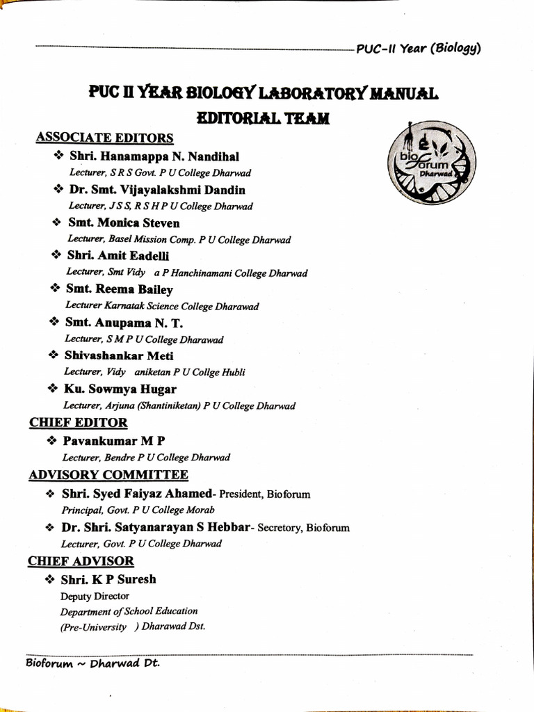 PU2 Biology Laboratory Manual | PDF