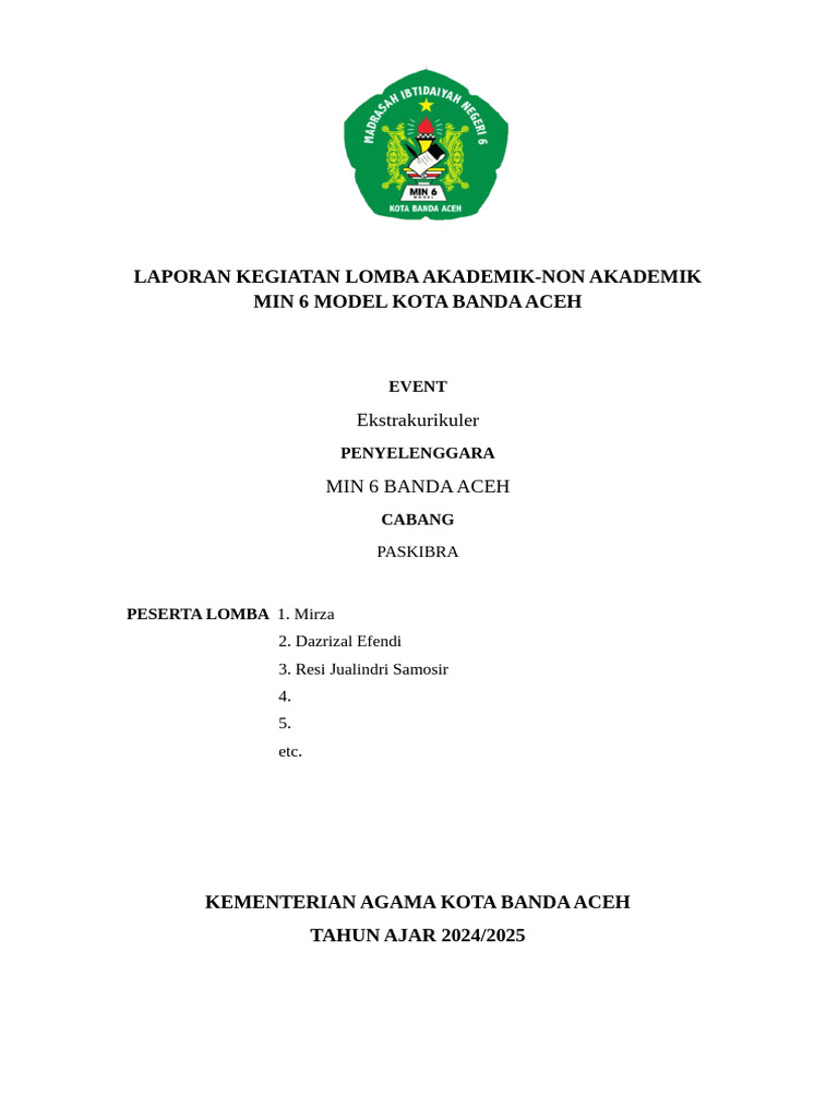 Format Dokumen Lomba | PDF