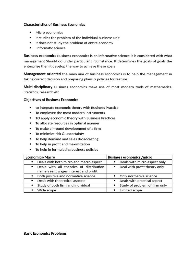 Characteristics of Business Economics | PDF | Demand | Economics