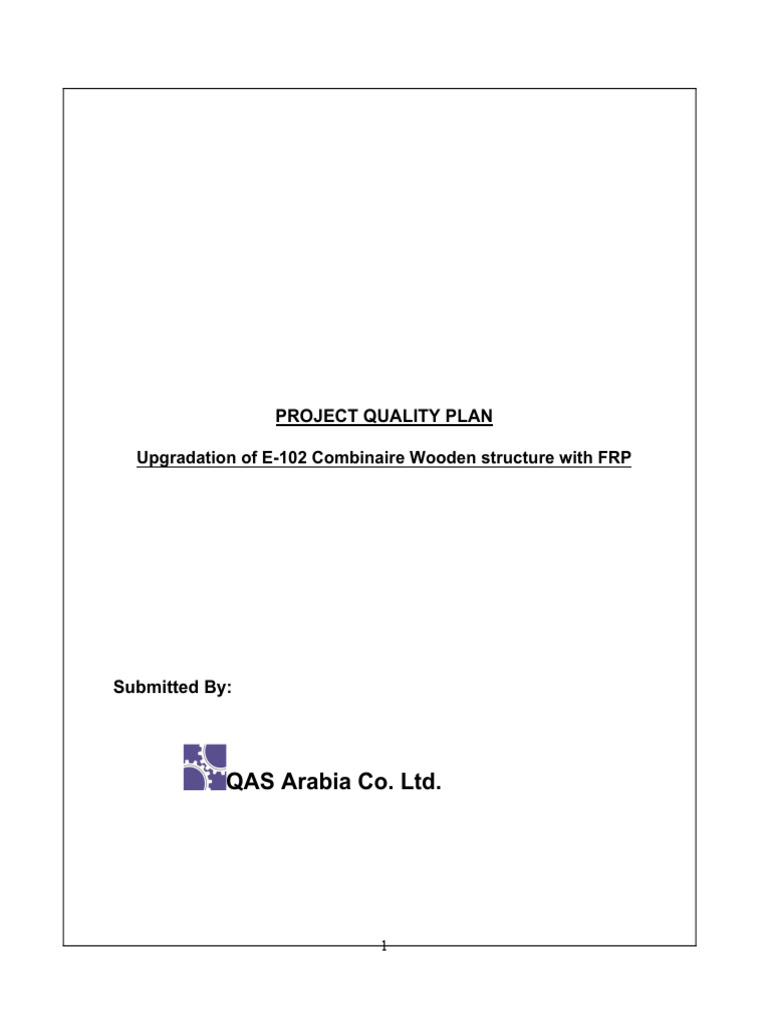 Project Quality Plan for E-102 Upgrade | PDF | Quality Assurance ...