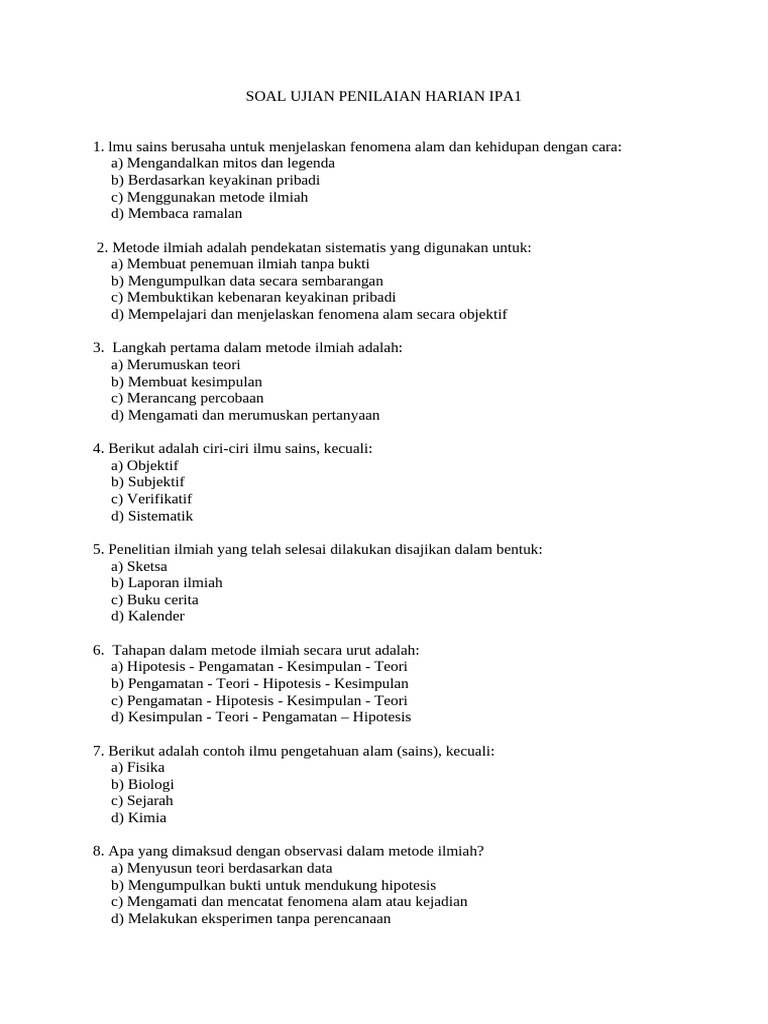Soal Ulangan | PDF