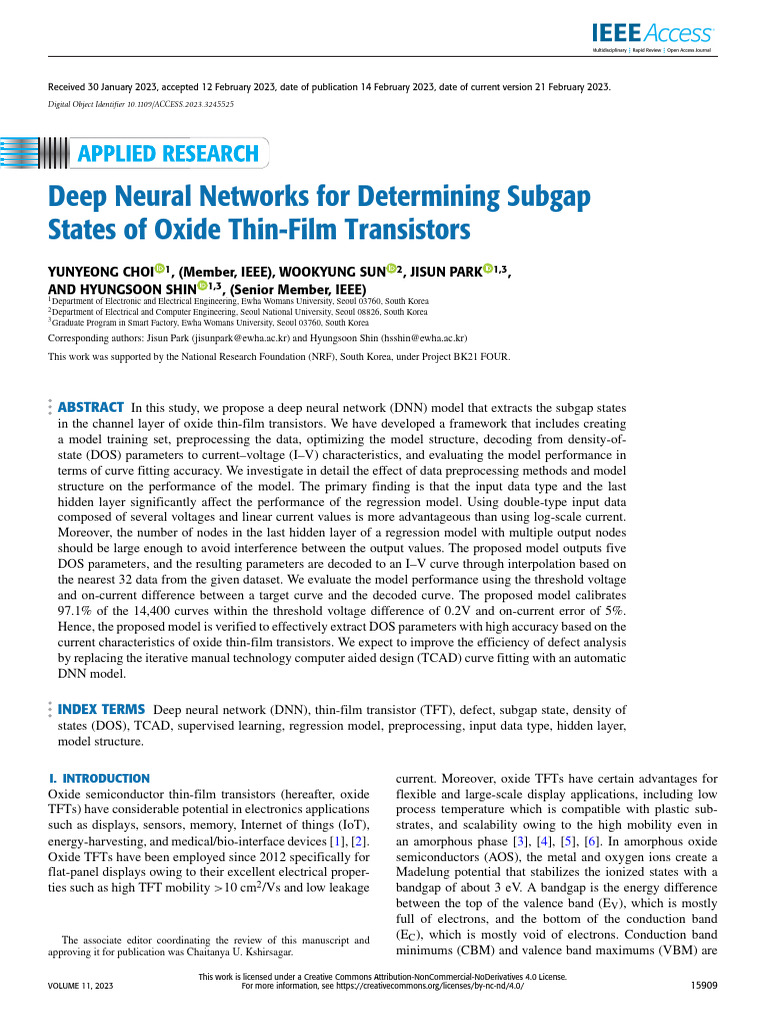 Deep Neural Networks For Determining Subgap States of Oxide Thin-Film ...