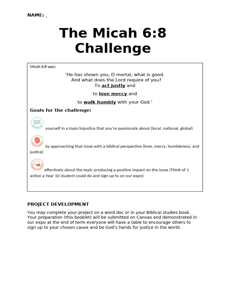 The Micah 68 Challenge - 2024 Workbook-1 (1) | PDF | Hunger | Food Security