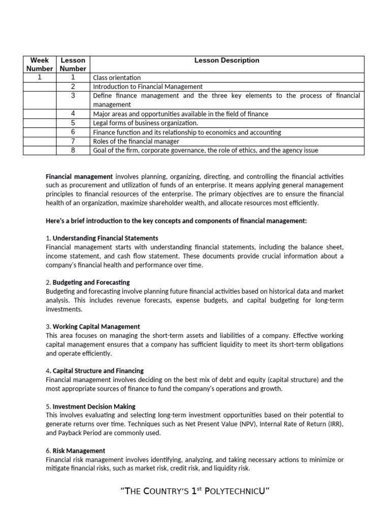Financial Management Overview and Careers | PDF | Capital Budgeting ...