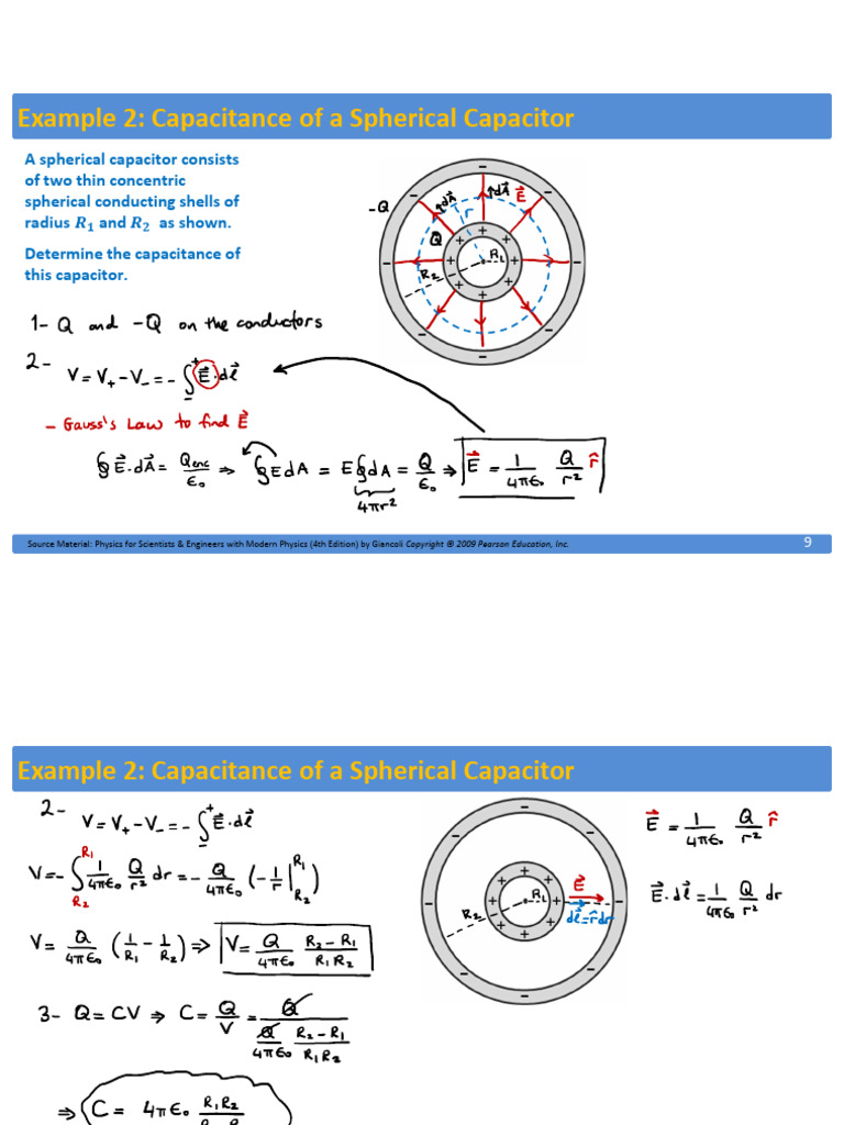 Spherical Capacitor | PDF | Capacitance | Capacitor