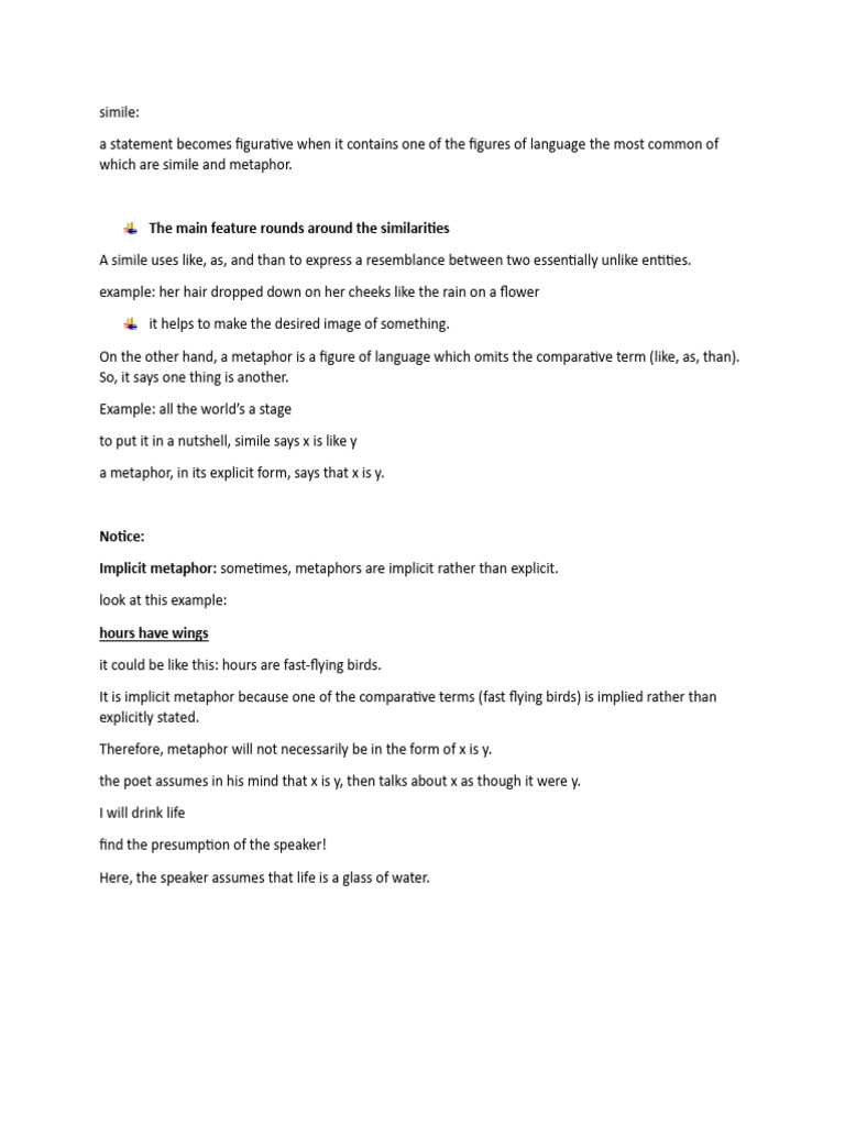 Understanding Similes and Metaphors | PDF