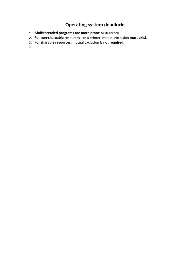 Operating System Deadlocks Pdf
