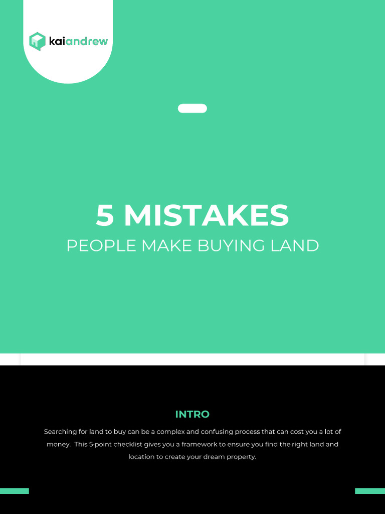 5 Mistakes People Make Buying Land Pdf