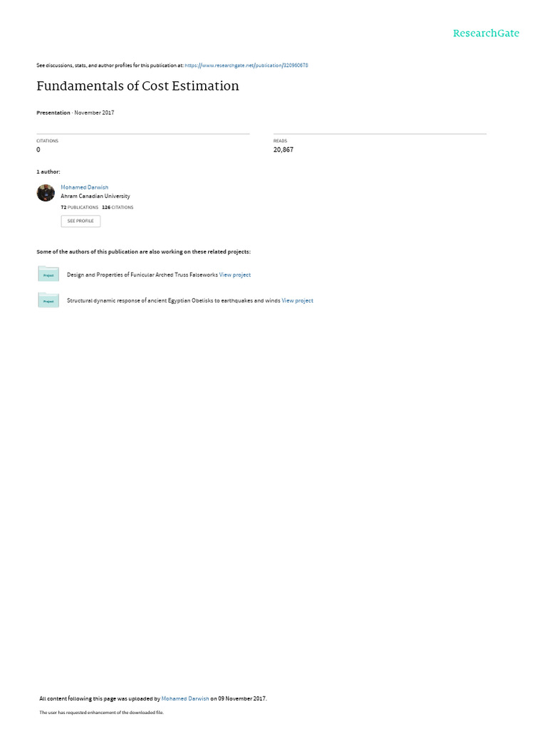 Fundamentalsof Cost Estimation | PDF | Business