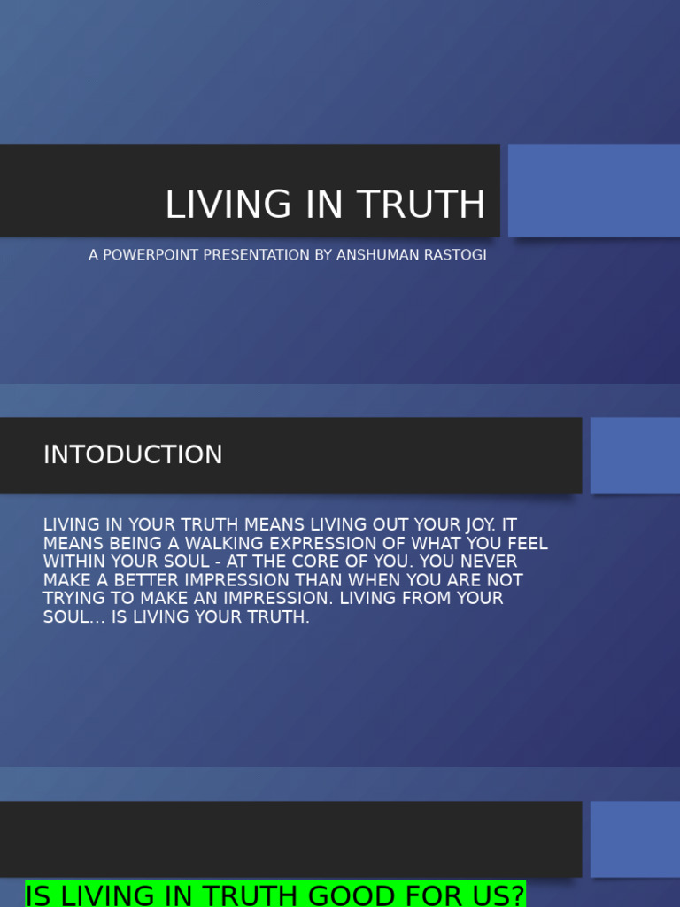Living in Truth | PDF