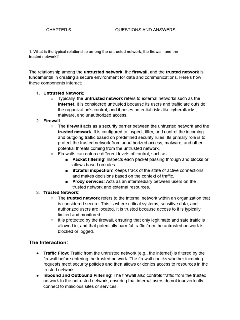 Chapter 6 Is Questions and Answers | PDF | Firewall (Computing ...