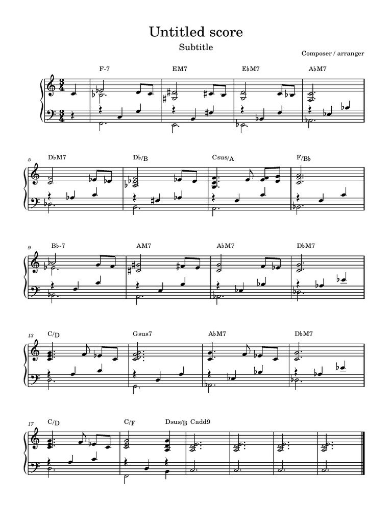 Music Score Composer Arrangement | PDF
