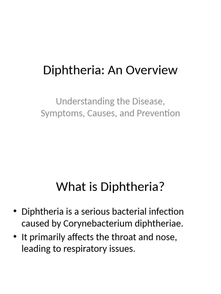 Diphtheria Overview Presentation | PDF