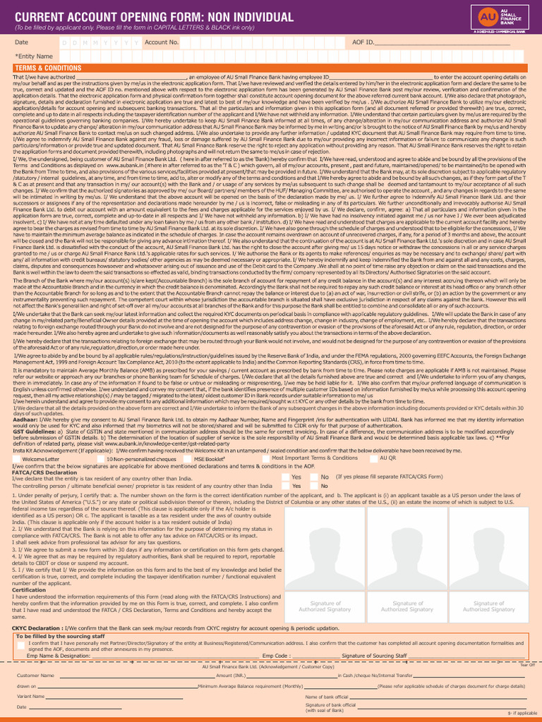 Current Account Opening Terms & Conditions | PDF | Identity Document | Cheque