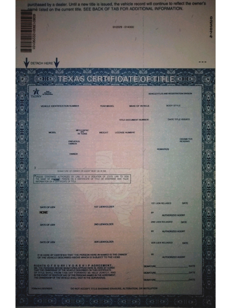 Titulo de Texas para Editar Nvo | PDF