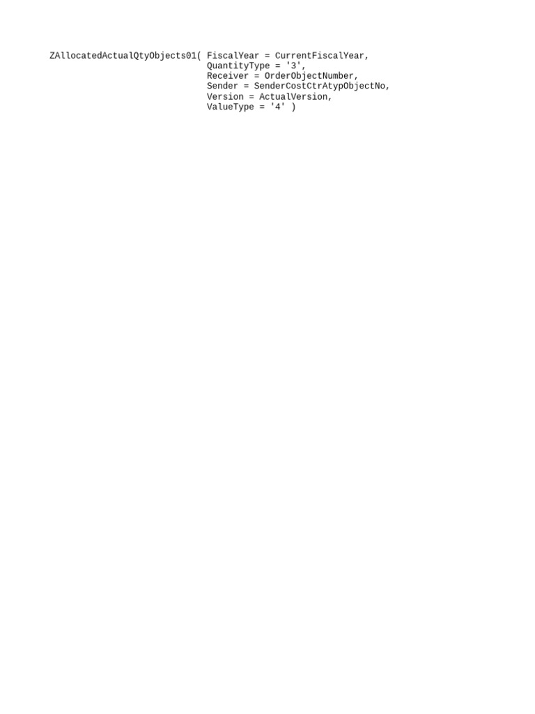 ZAllocatedActualQtyObjects01 (Fisca | PDF