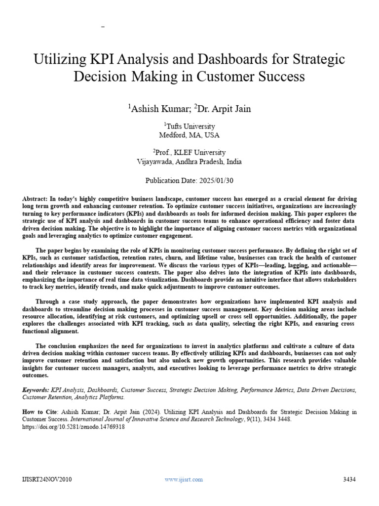 Utilizing KPI Analysis and Dashboards For Strategic Decision-Making in ...