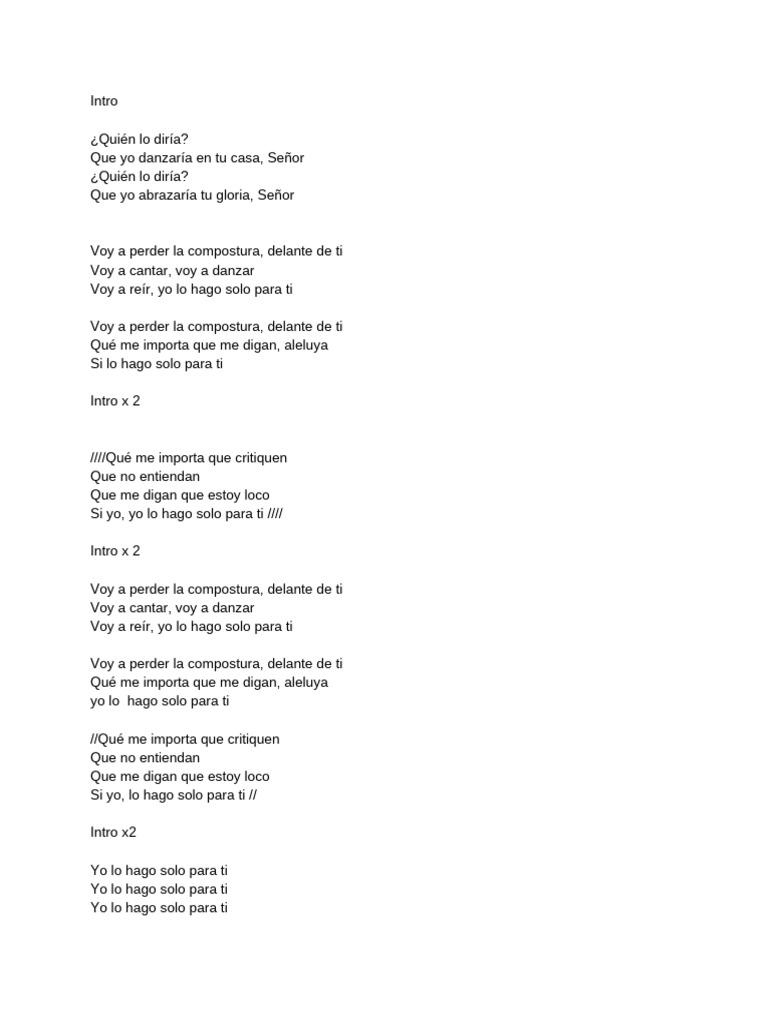 Voy A Perder La Compostura | PDF