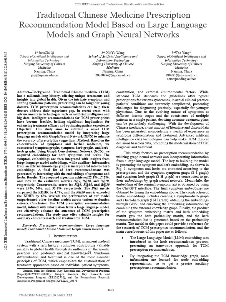 Traditional Chinese Medicine Prescription Recommendation Model Based On ...