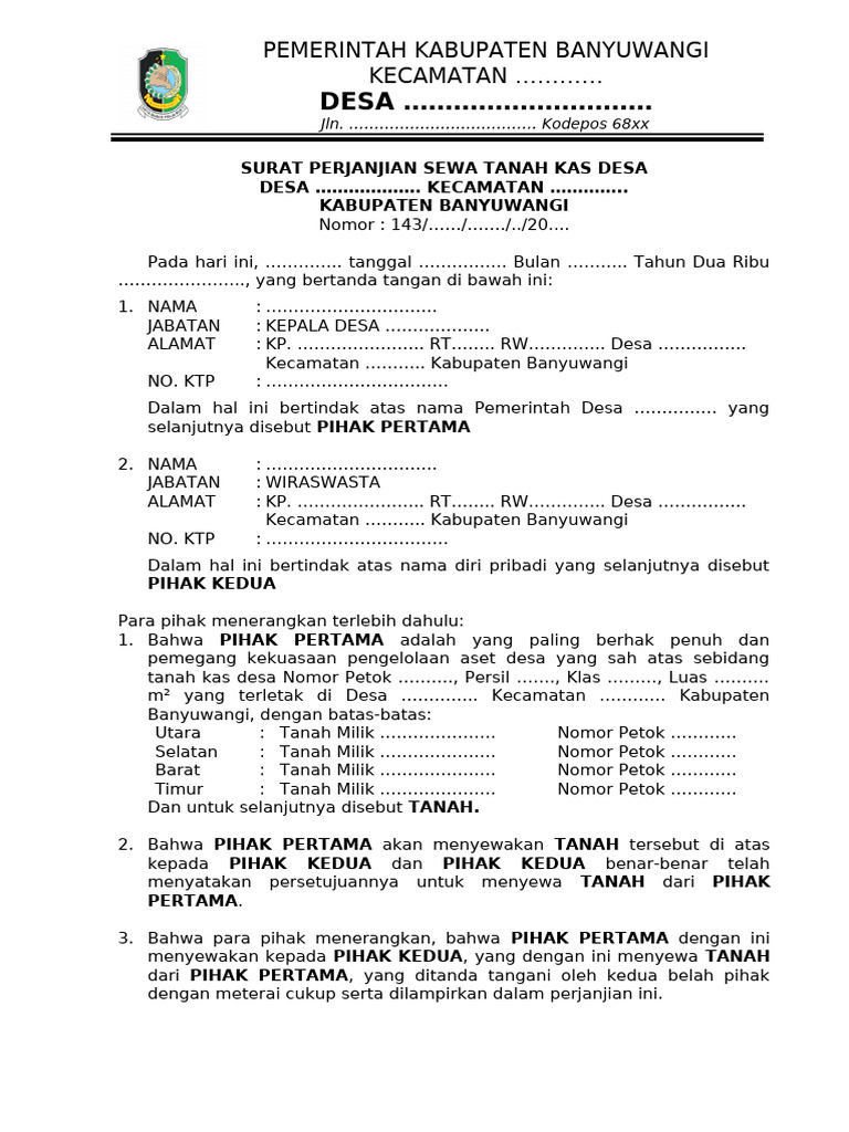 Perjanjian Sewa TKD | PDF