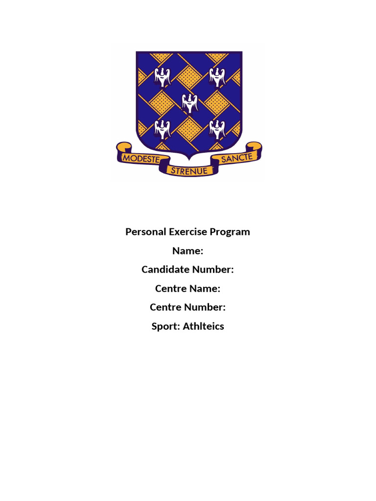 Personal Exercise Program Template | PDF