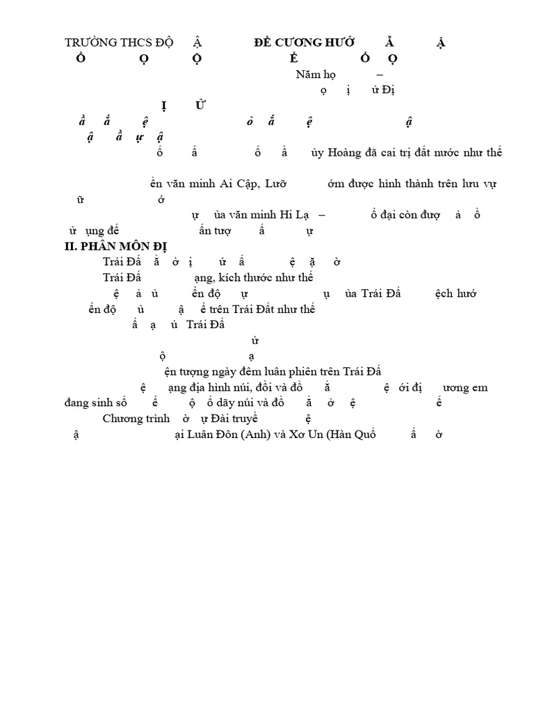 8 DE CUONG ON TAP CUOI HK I LICH SU-DIA LY 6 2024-2025 7906c | PDF