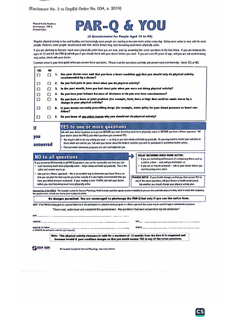 Par Q and Pre Test Score Card | PDF