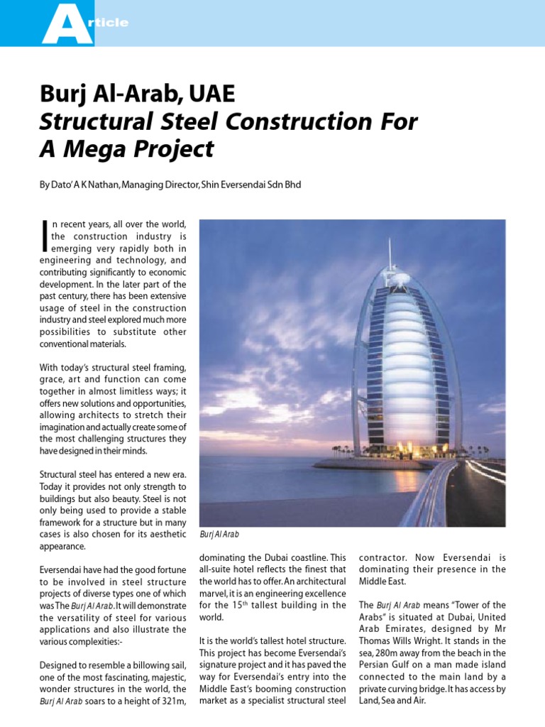 Burj Al-Arab, UAE Structural Steel Construction For A Mega Project ...