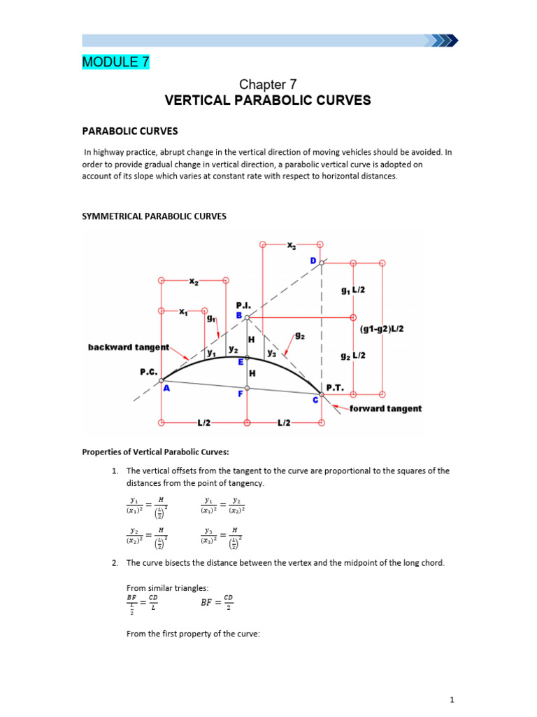 Module 7 - VERTICAL PARABOLIC CURVES | PDF | Elementary Mathematics | Algebraic Geometry