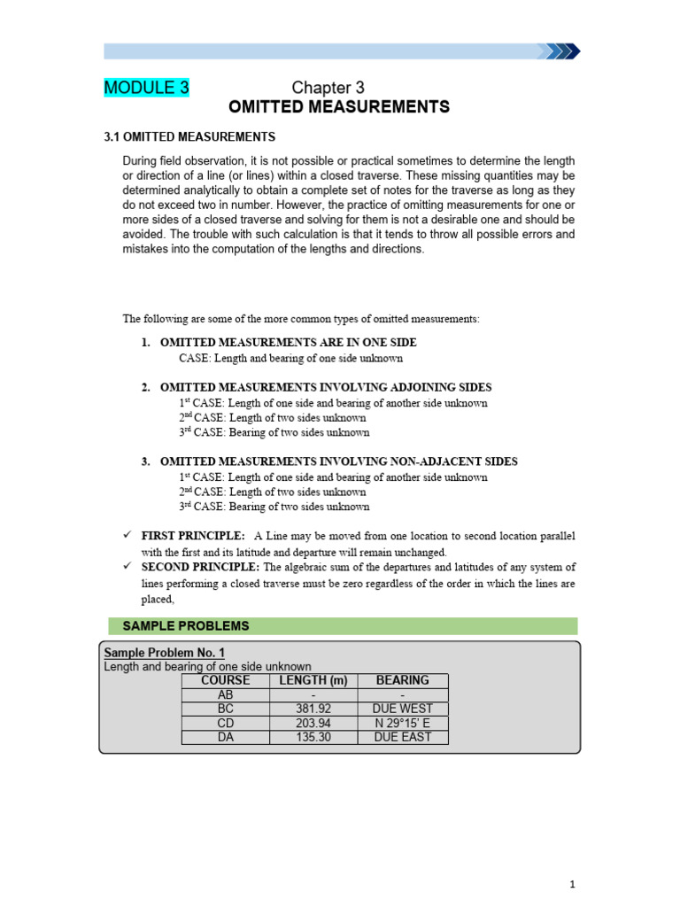 Module 3 - OMITTED MEASUREMENTS | PDF | Measurement | Mathematics