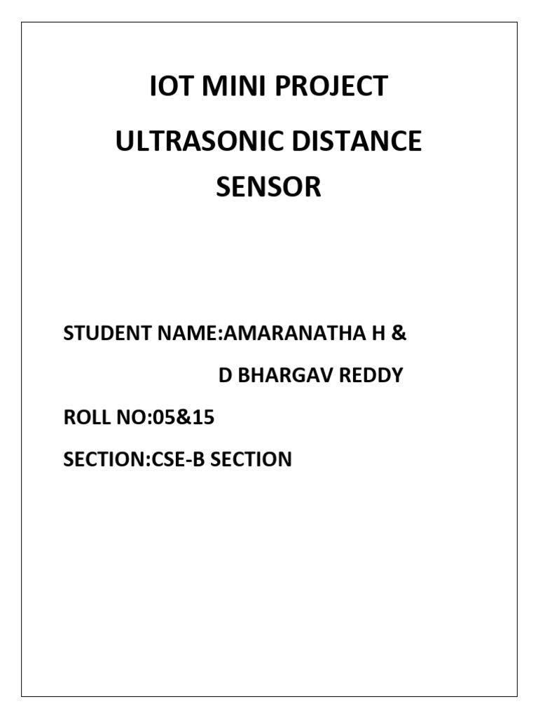Iot Mini Project | PDF