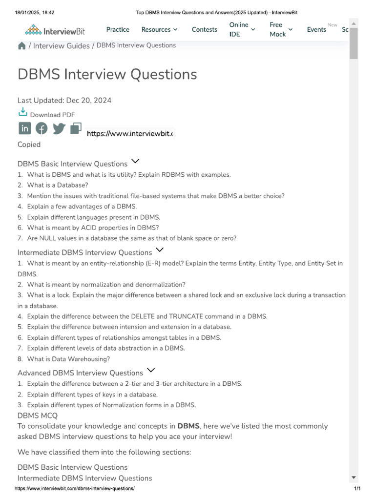 Dbms Interview2 | PDF