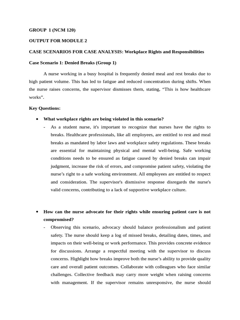 Group 1 Output 2 Babon Cinco | PDF | Nursing | Medicine
