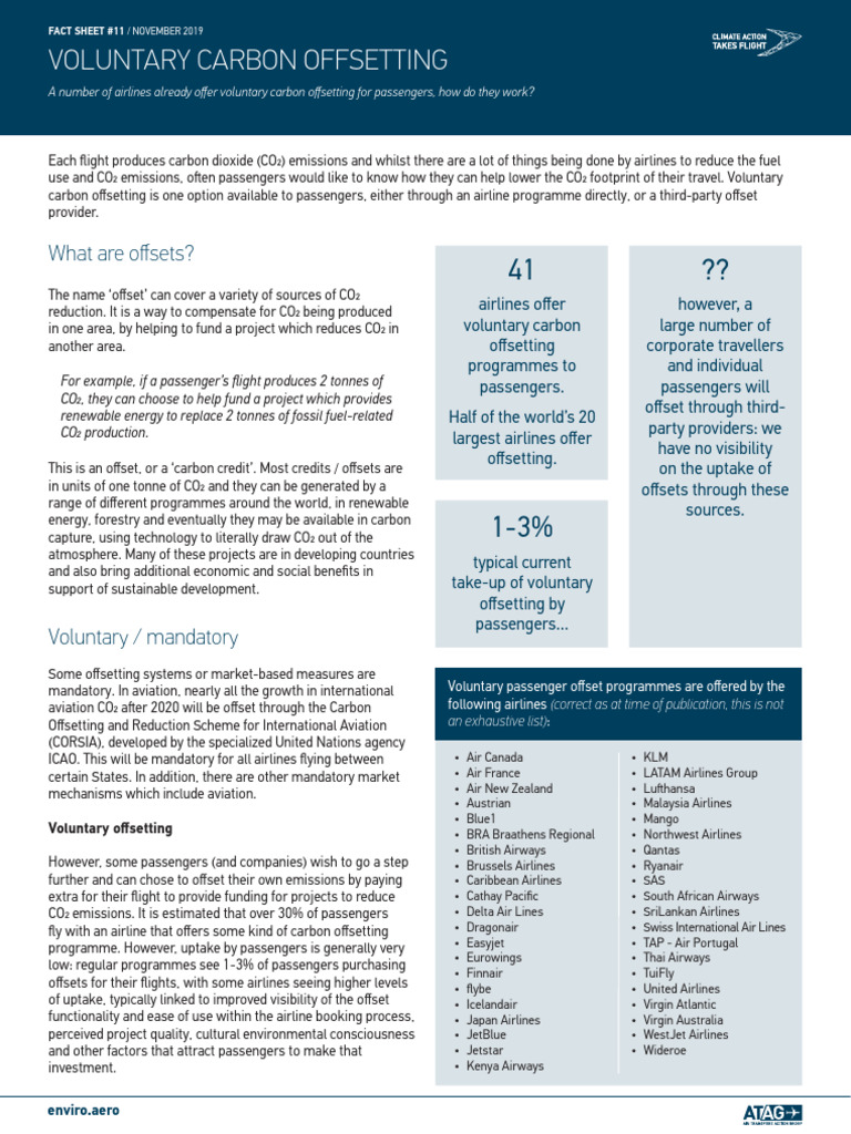 Voluntary Carbon Offsetting in Aviation | PDF | Climate Change ...
