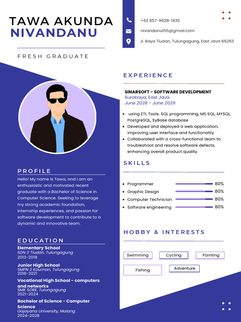 Contoh Modern Fresh Graduate Resume | PDF