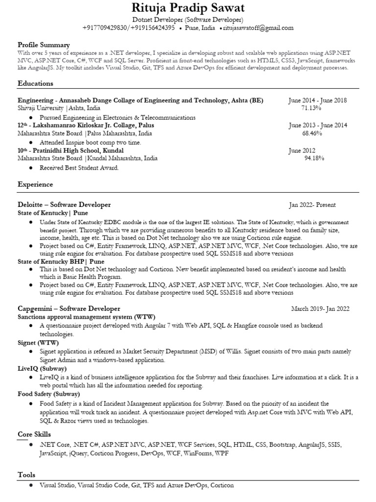 RitujaPradipSawat (Dot Net) | PDF | Entity Framework | Computing