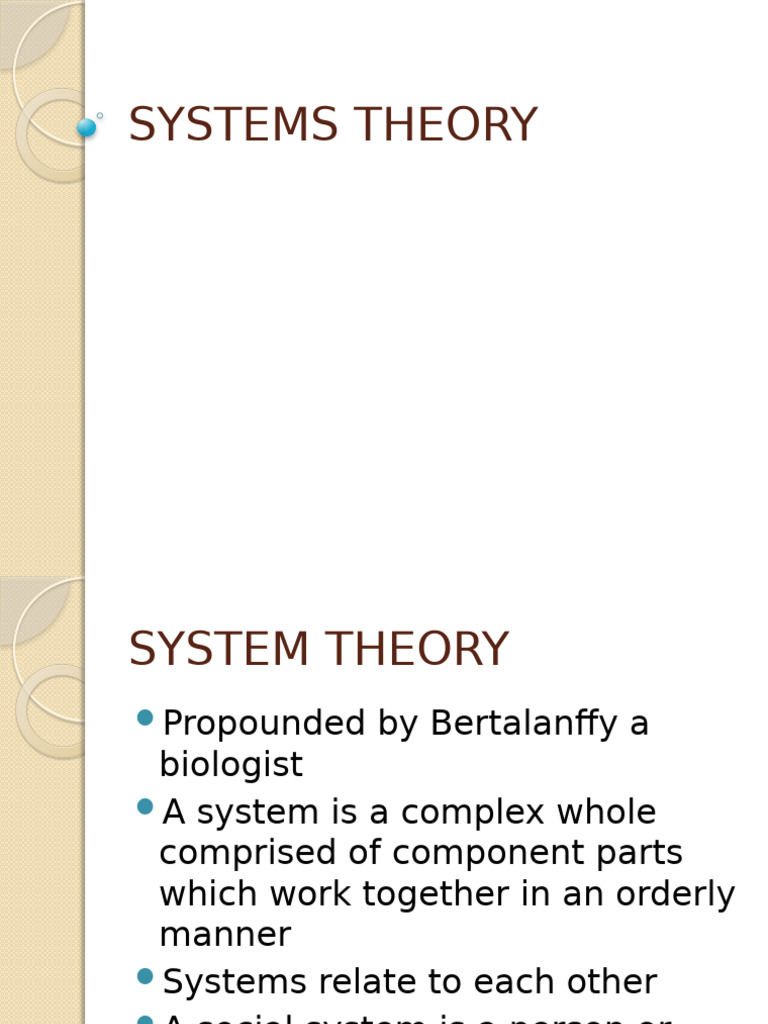 Systems Theory | PDF | System | Systems Theory