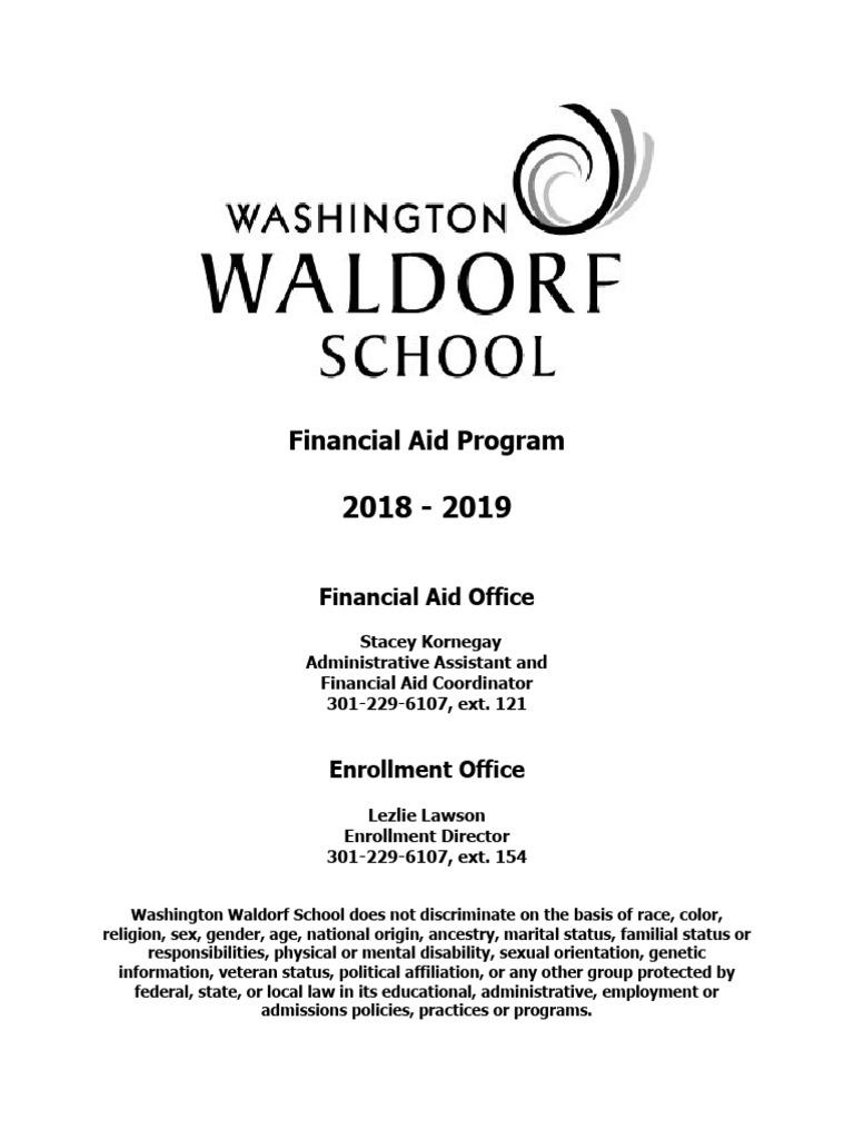 Financial Aid Brochure 18-19 | PDF | Student Financial Aid In The ...