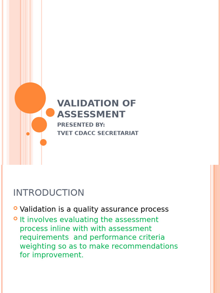 Assessment Validation Process Guide | PDF | Safety | Evidence