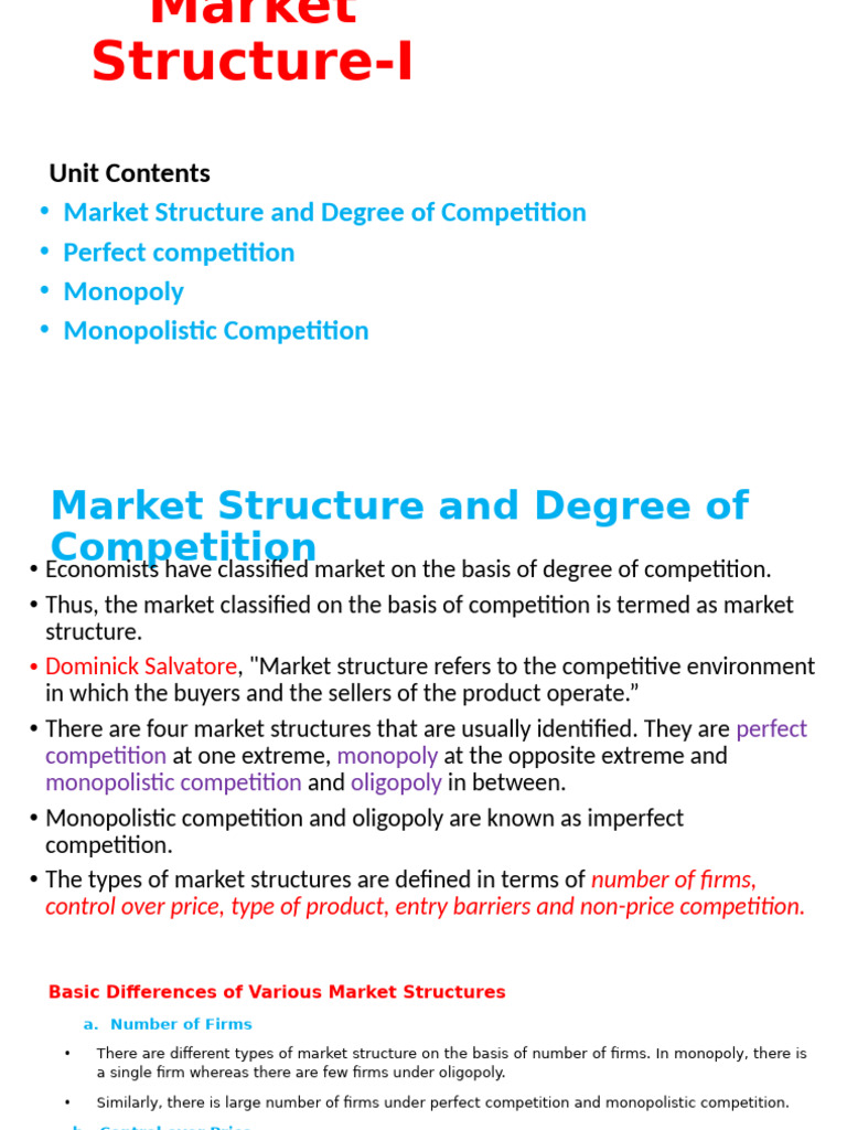 Unit 4-Market Structure-I | PDF | Monopoly | Perfect Competition