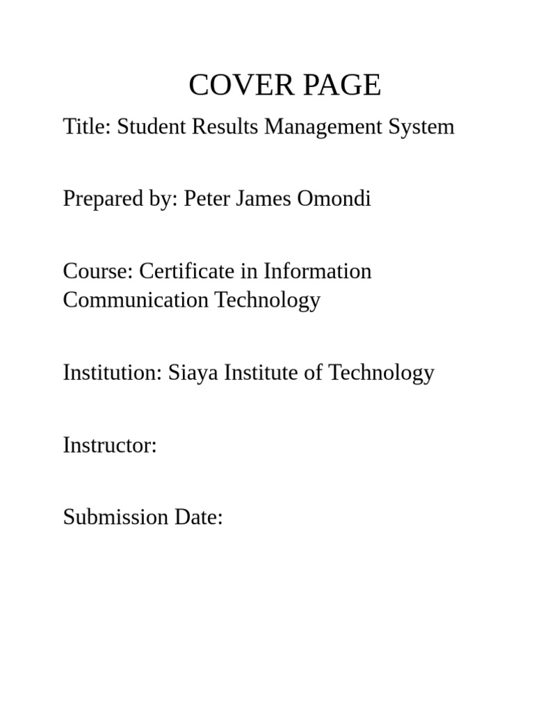 Student Results Management System | PDF | Usability | Databases