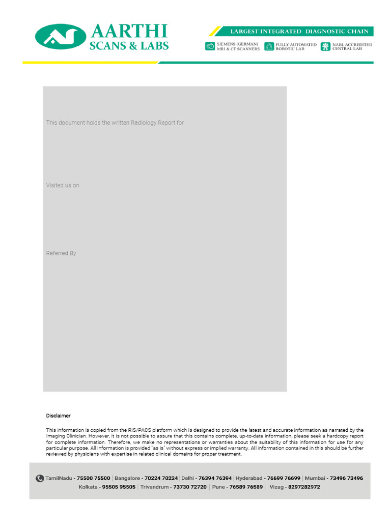 MRI Report | PDF | Ankle | Foot