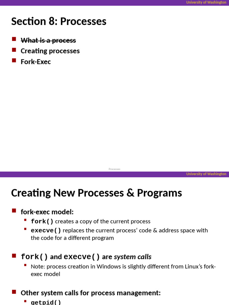 Lecture Slides 08 082-Processes-creating | PDF | Computing Platforms | System Software